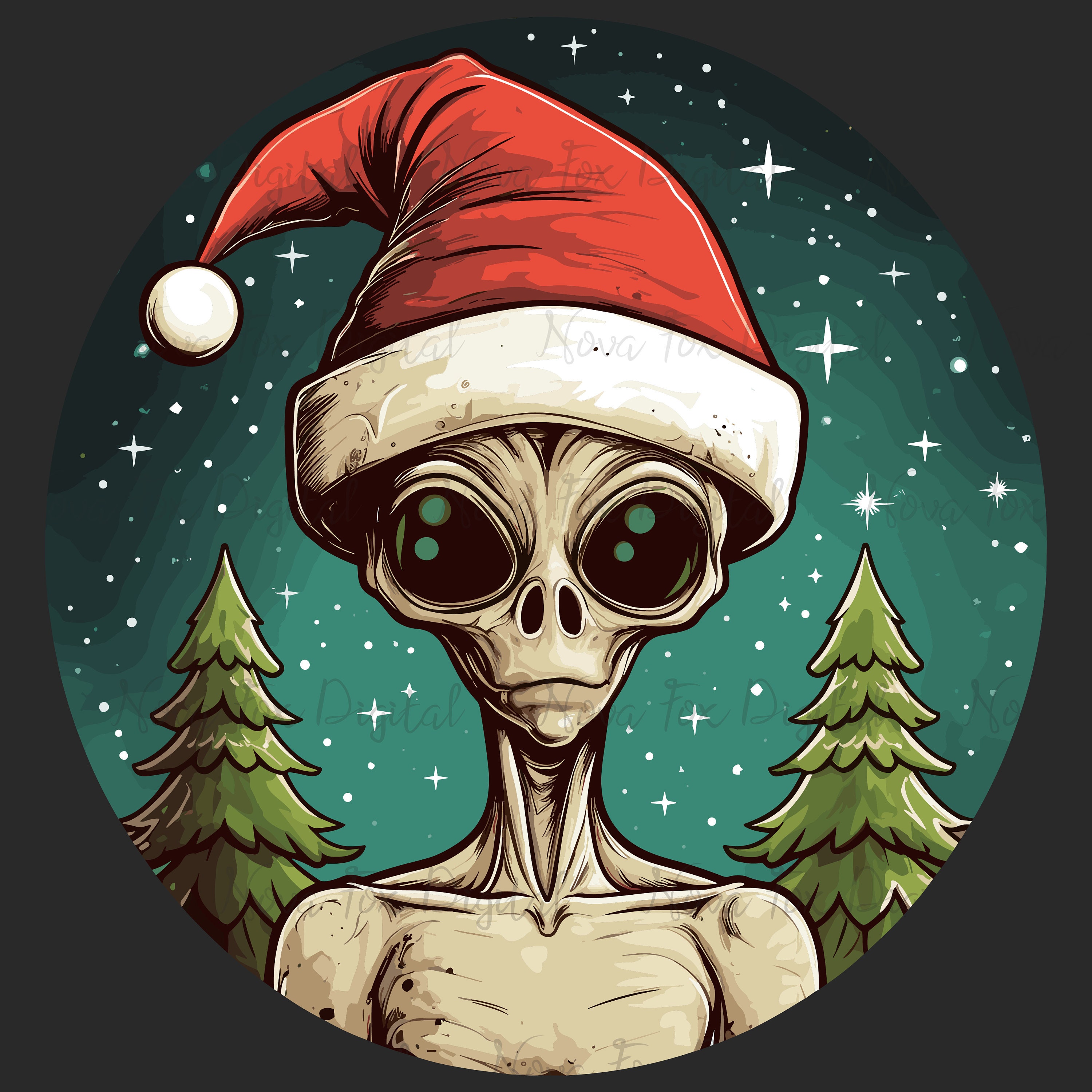Christmas Alien PNG, SVG, JPG Digital Download - Great for Sublimation ...