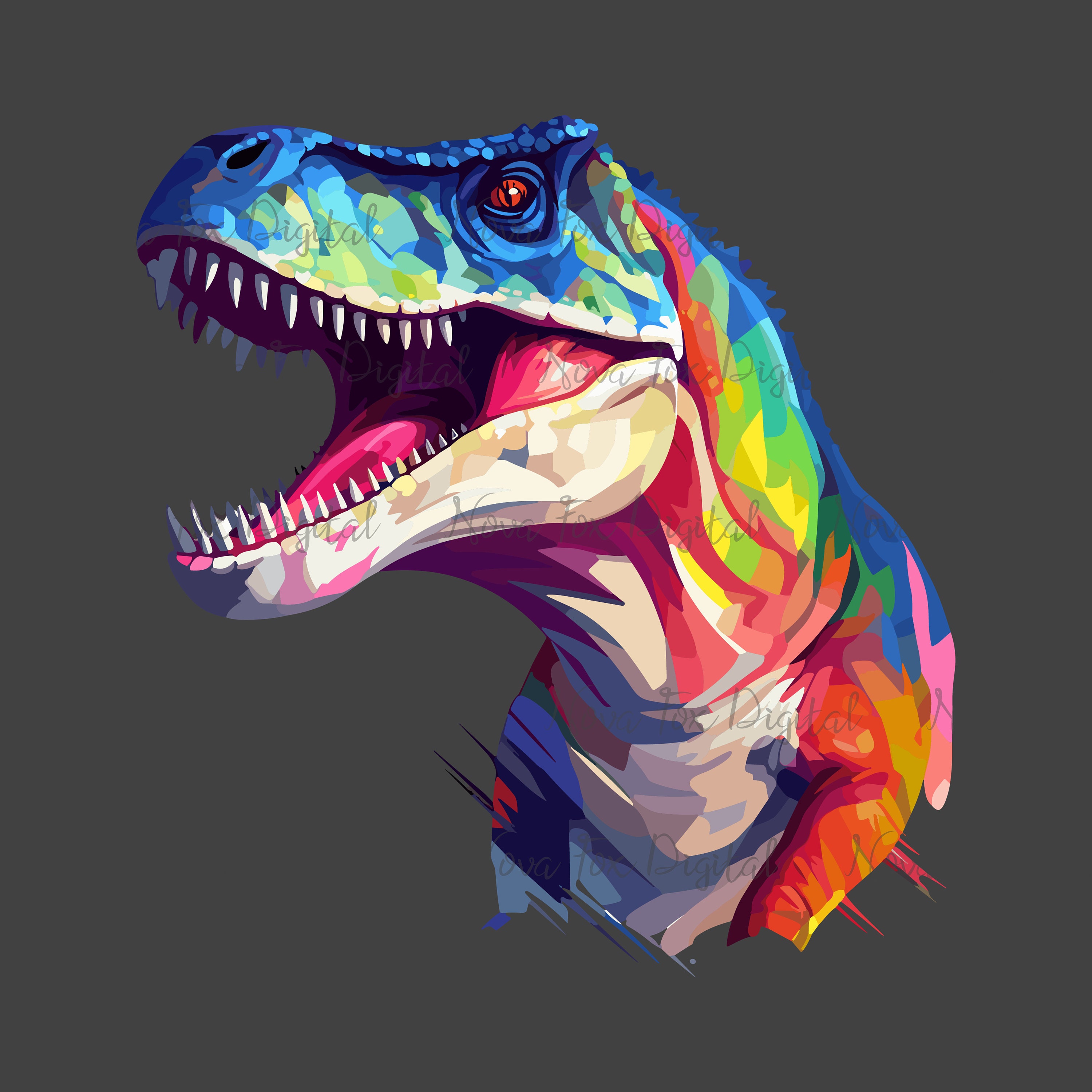 Colorful Dinosaur PNG, SVG, JPG Digital Download - Great for ...