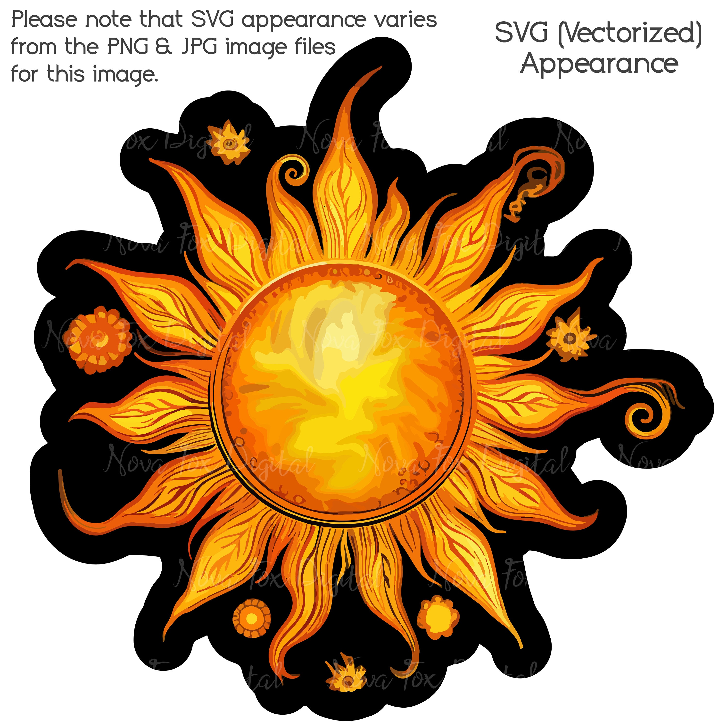 Celestial Sun PNG, SVG, JPG Digital Download - Great for Sublimation ...