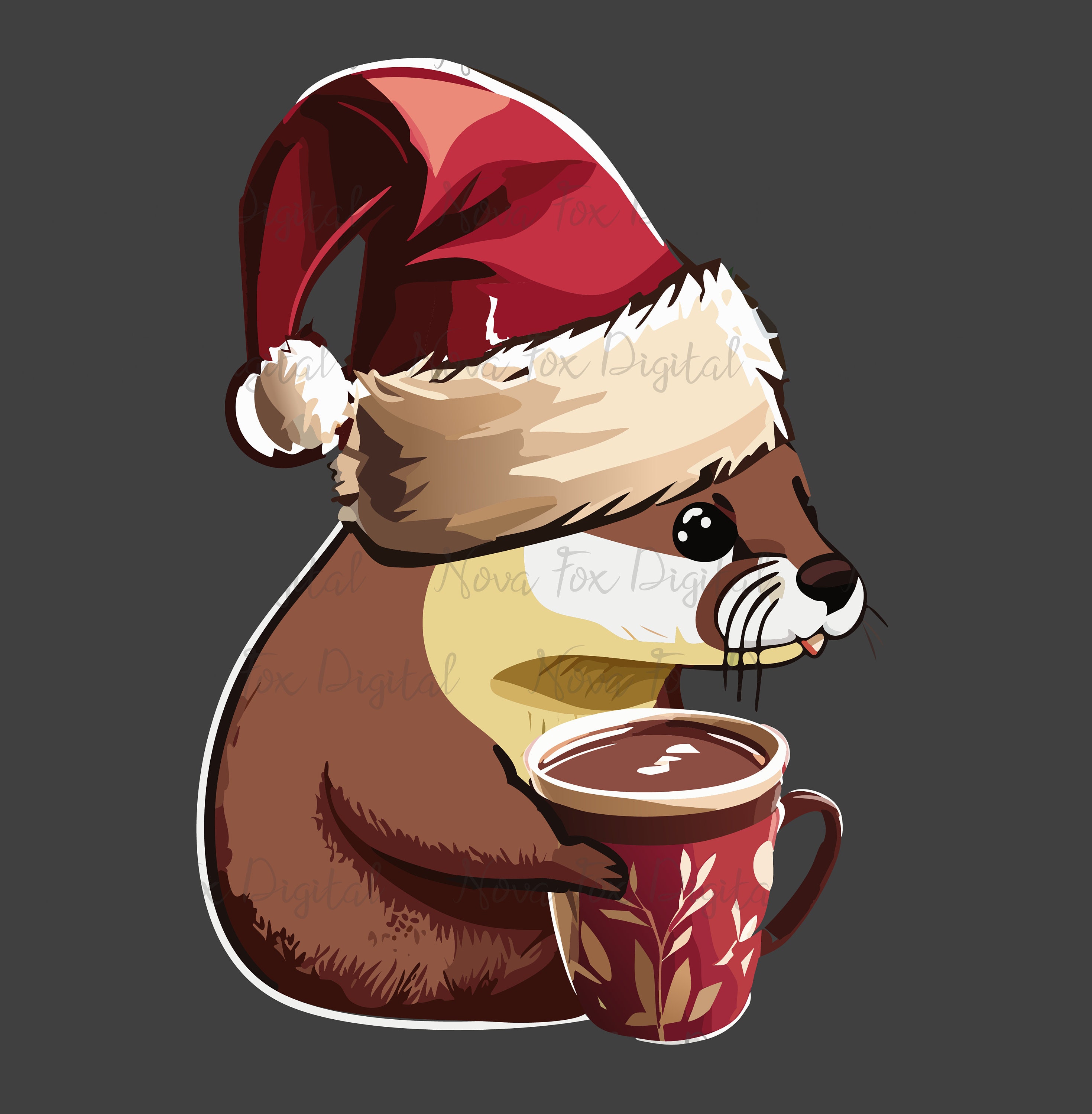 Cute Christmas Otter PNG, SVG, JPG Digital Download - Great for ...