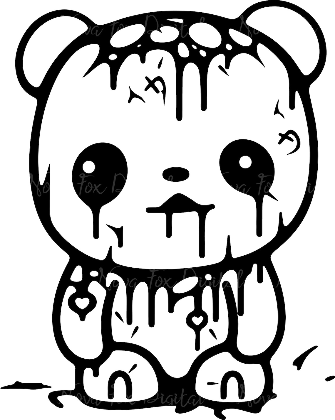 Zombie Bear PNG, SVG, JPG Digital Download - Great for Sublimation or ...