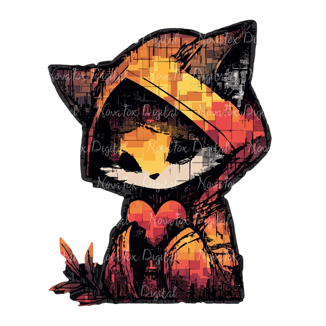 Digital Fox SVG PNG JPG (digital Download) Pixelated Fox Holding a ...