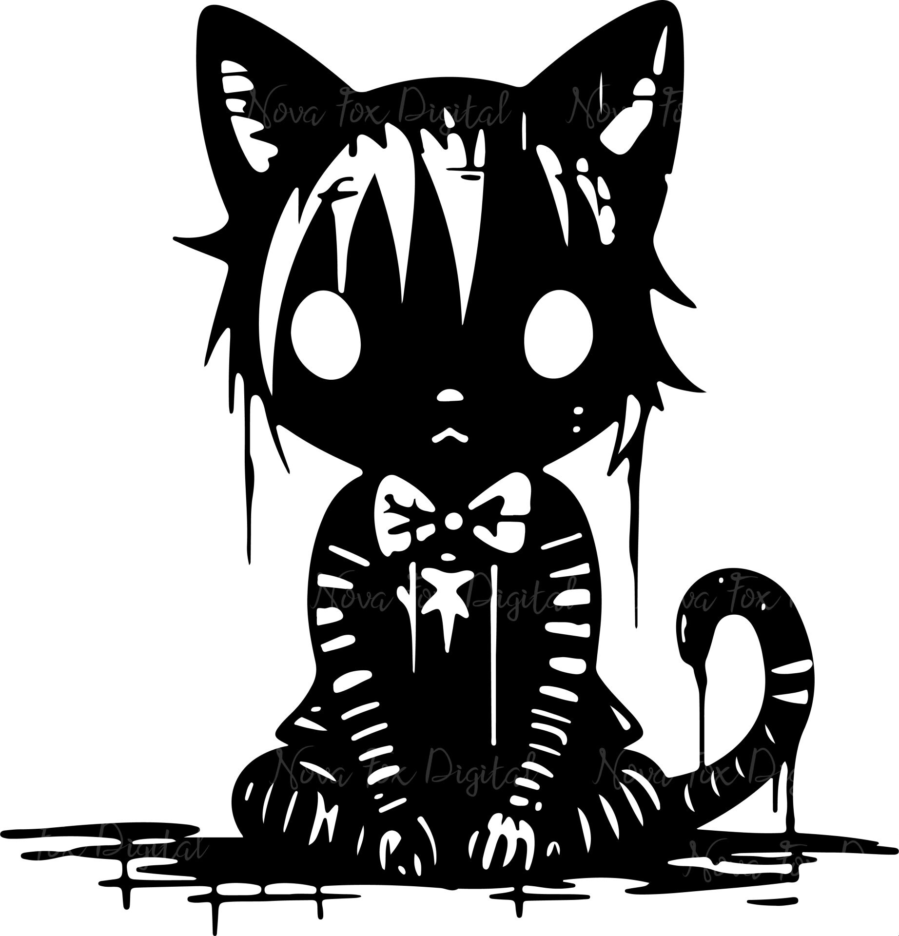Dark Gothic Cat PNG, SVG, JPG - Digital Download - Great for Cutting ...