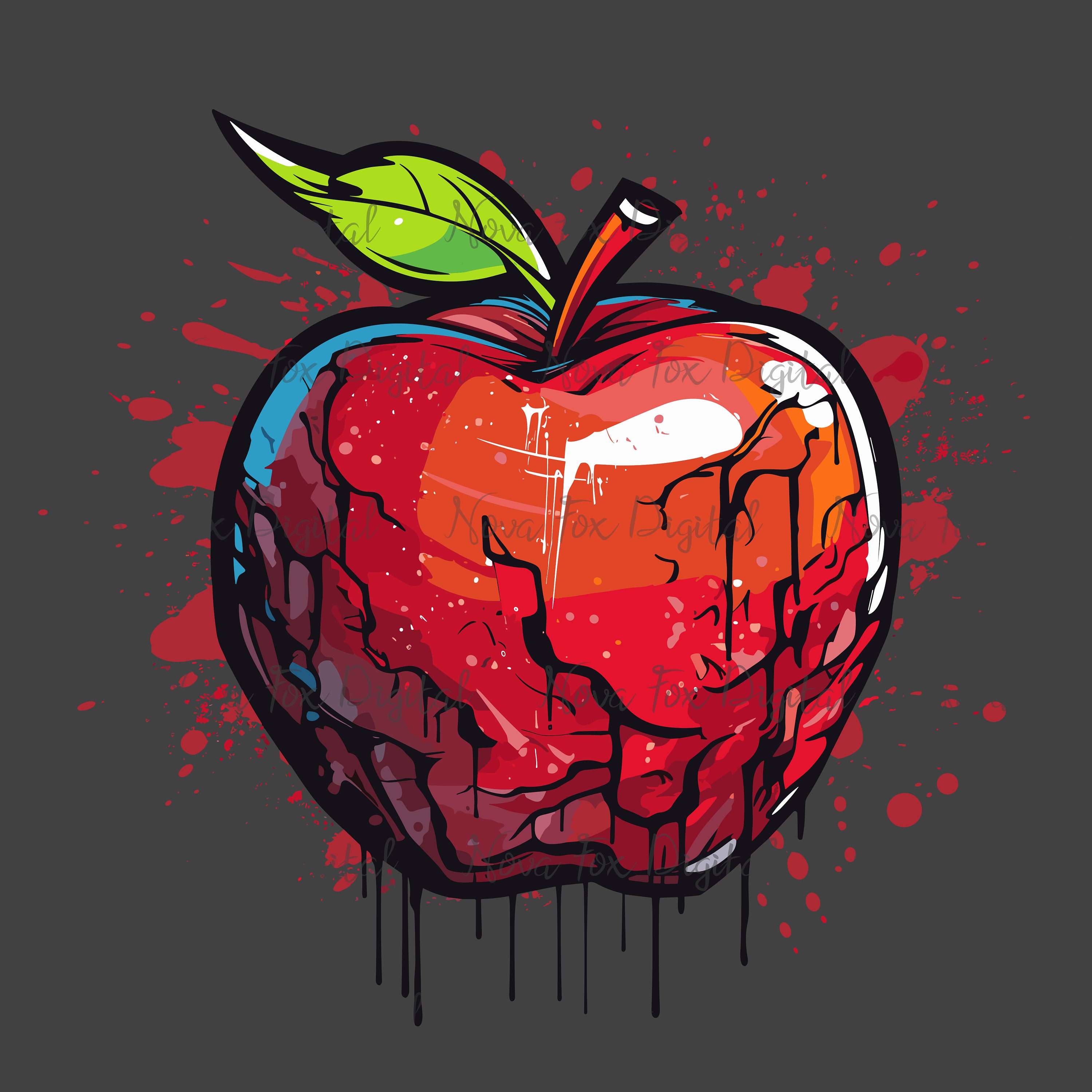 Graffiti Apple PNG, SVG, JPG Digital Download - Great for Sublimation ...