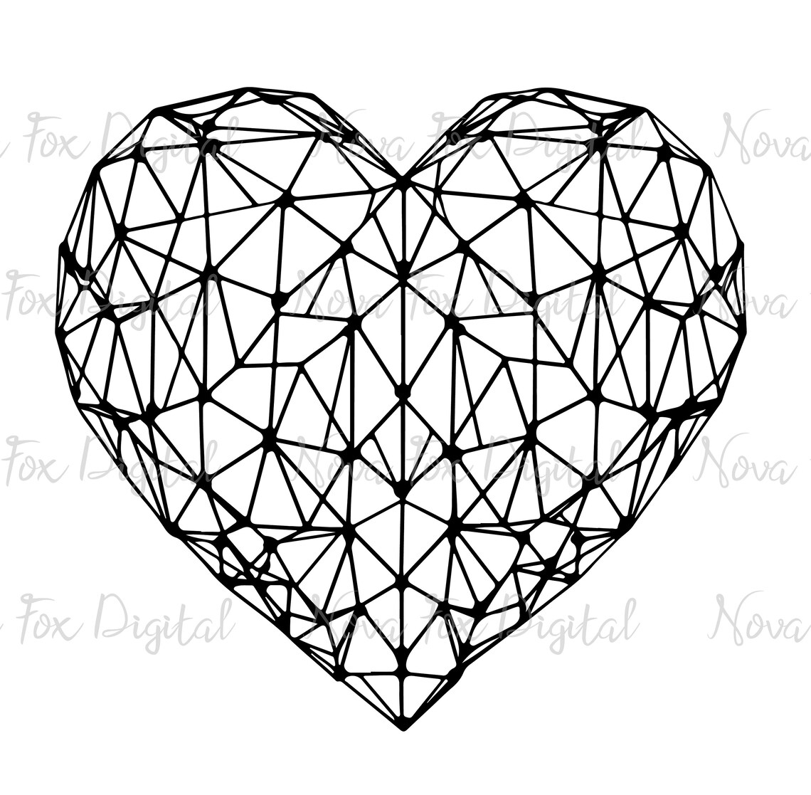 Geometric Heart PNG, SVG, JPG Digital Download - Great for Sublimation ...