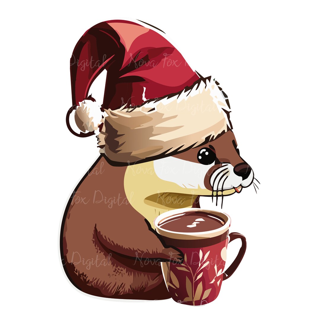 Cute Christmas Otter PNG, SVG, JPG Digital Download - Great for ...