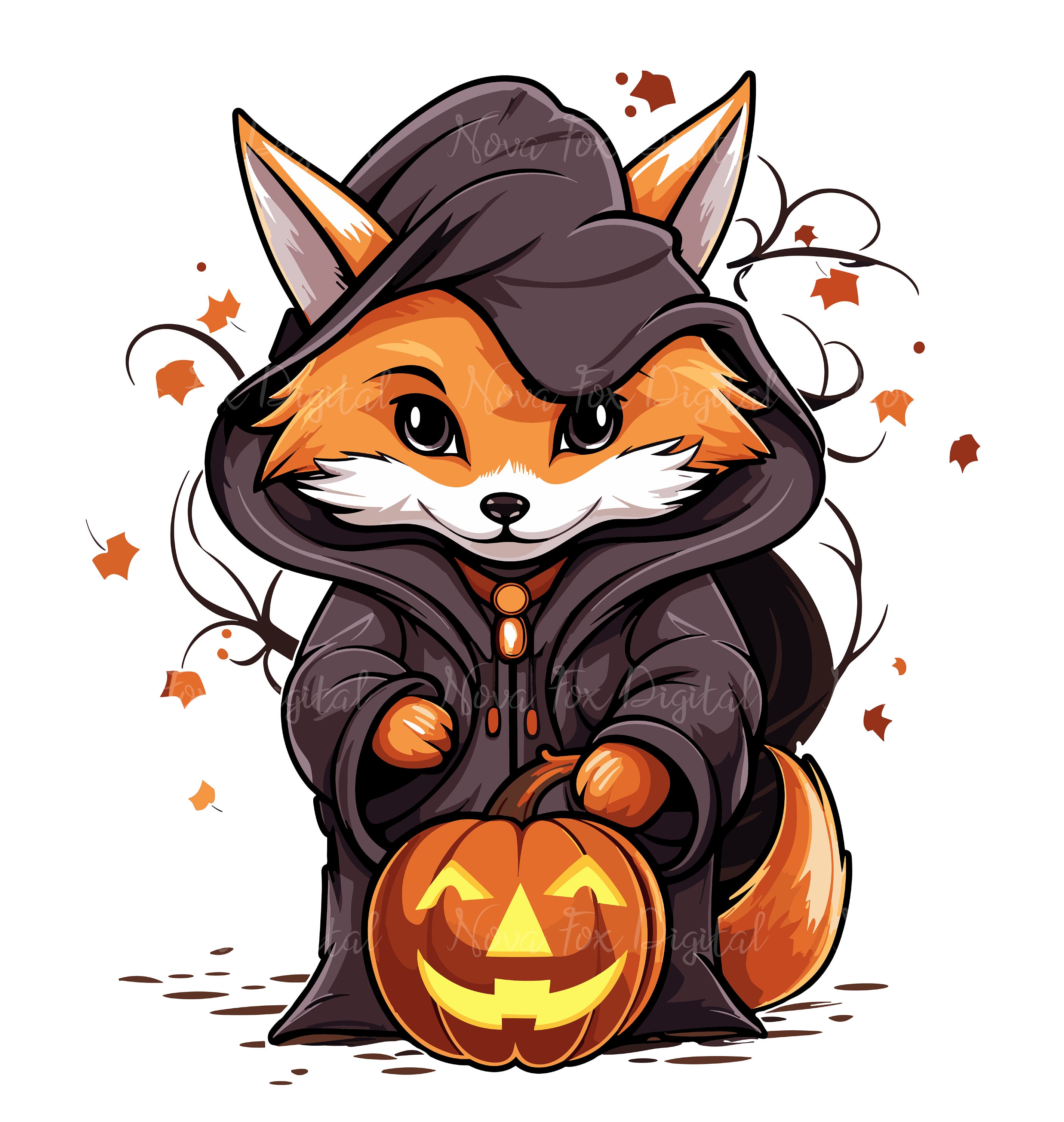 Cute Halloween Fox PNG, SVG, JPG Digital Download - Great for ...