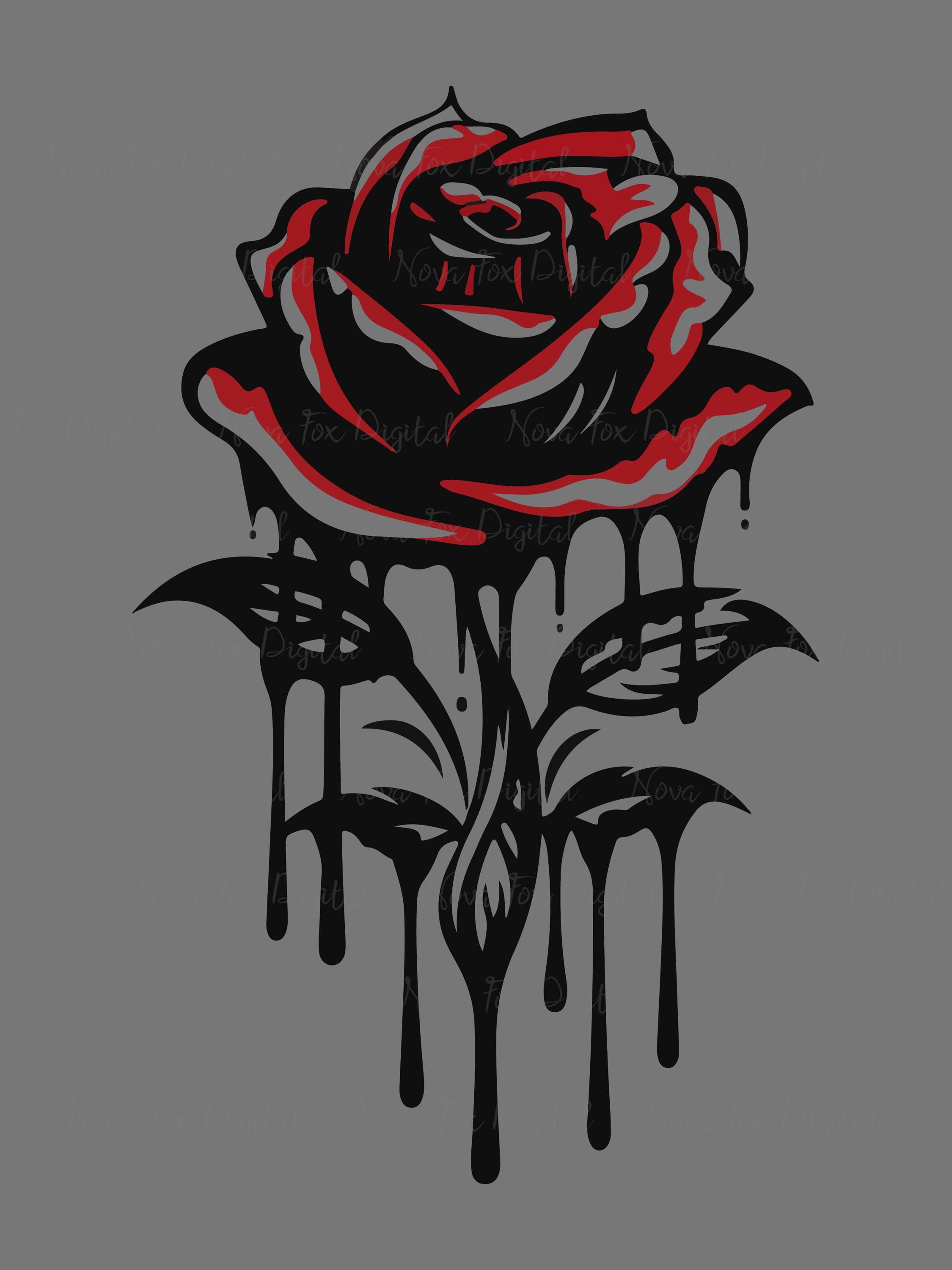 Dripping Bloody Rose Clipart: SVG, PNG, JPG (digital Download) - Etsy