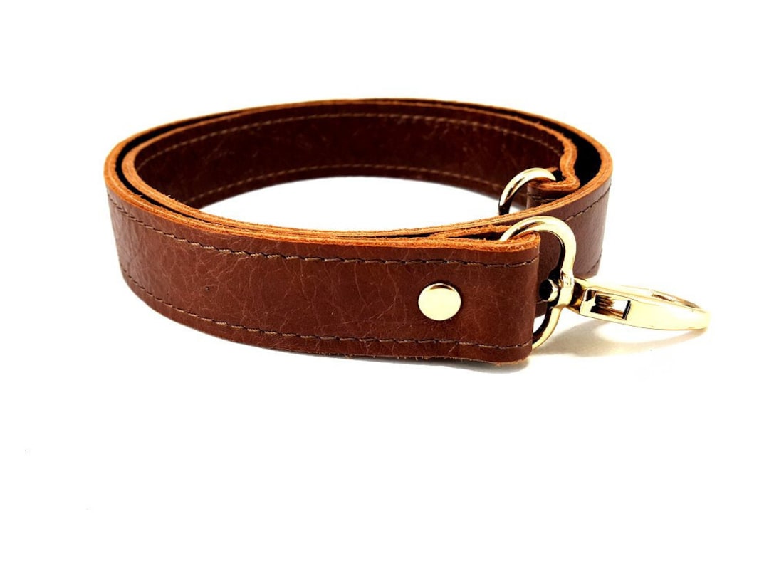 Waxed Brown Leather Bag Strap With Hooks, 3cm Wide - Etsy