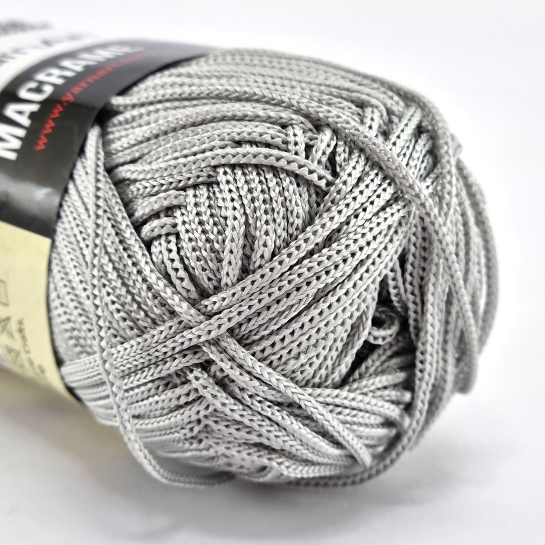 Light Gray Polyester Macrame Yarn, DIY Knitting, Crochet Bag Yarn - Etsy