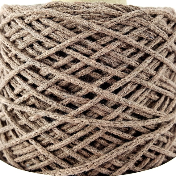 Tobacco Brown Cotton Yarn for Bags Macrame Amigurumi | Etsy