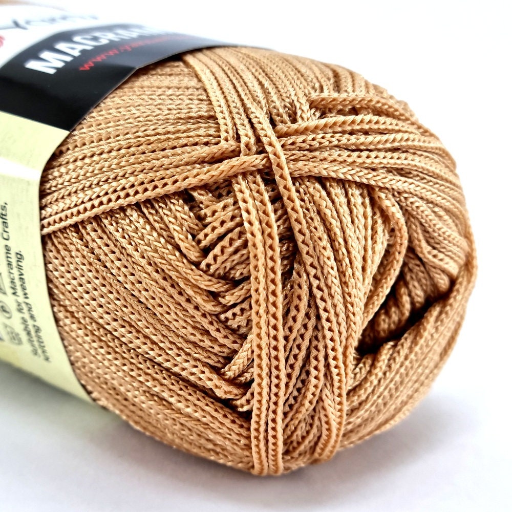 Caramel Macrame Yarn for Bags, Jewelry and DIY Projects, Knitting ...