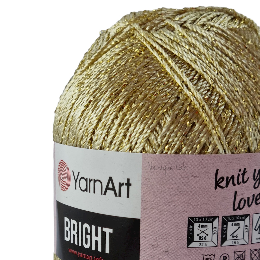 Bright Yarn Art Beige With Gold Lurex Cloth Yarn Ideal for Crocher ...