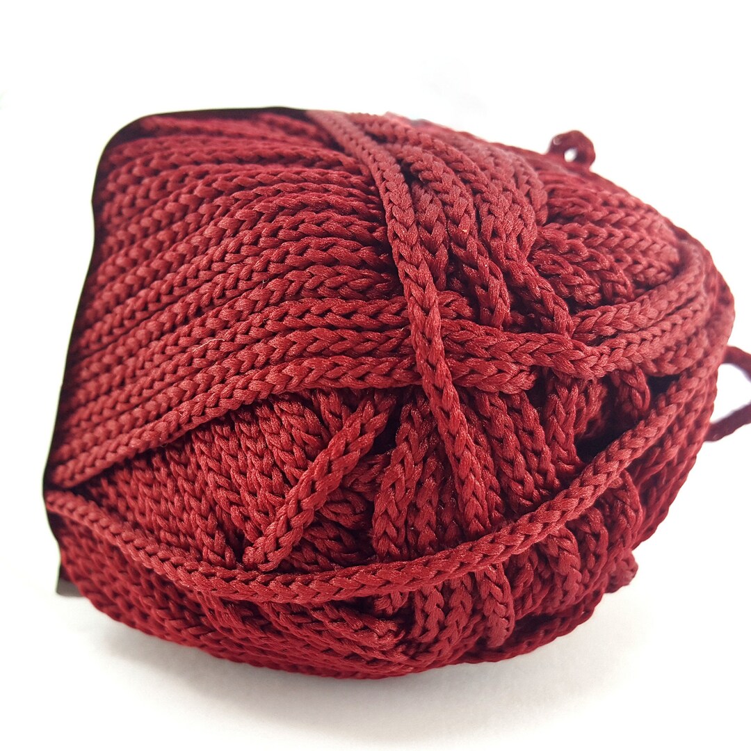 Red Bordeaux no.1999 BAGS Natur Yarn for Bags, Jewelry and DIY Projects ...