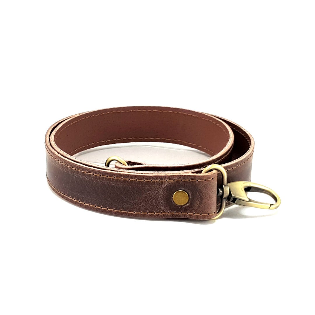 Waxed Brown Leather Bag Strap, 2cm Wide, With Hooks - Etsy