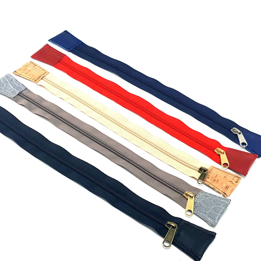 Zipper for Bag Closure at 25 Cm With Genuine Leather Finishes - Etsy