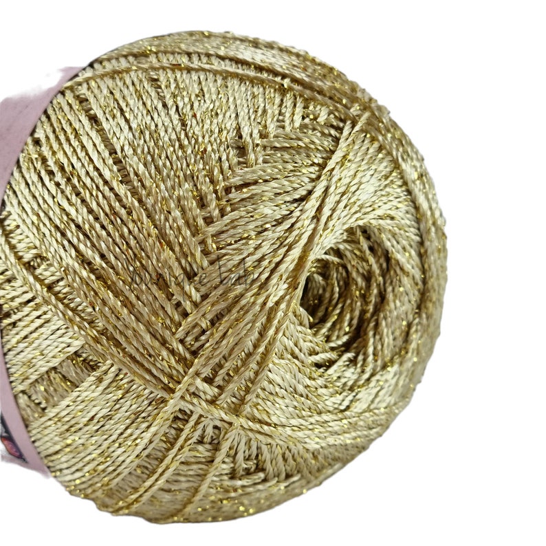 Bright Yarn Art Beige With Gold Lurex Cloth Yarn Ideal for Crocher ...