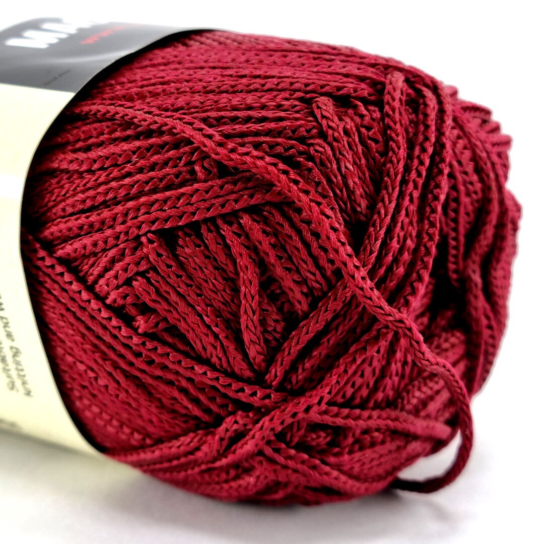 Bordeaux Red Macrame Yarn for Bags, Jewelry and DIY Projects, Knitting ...