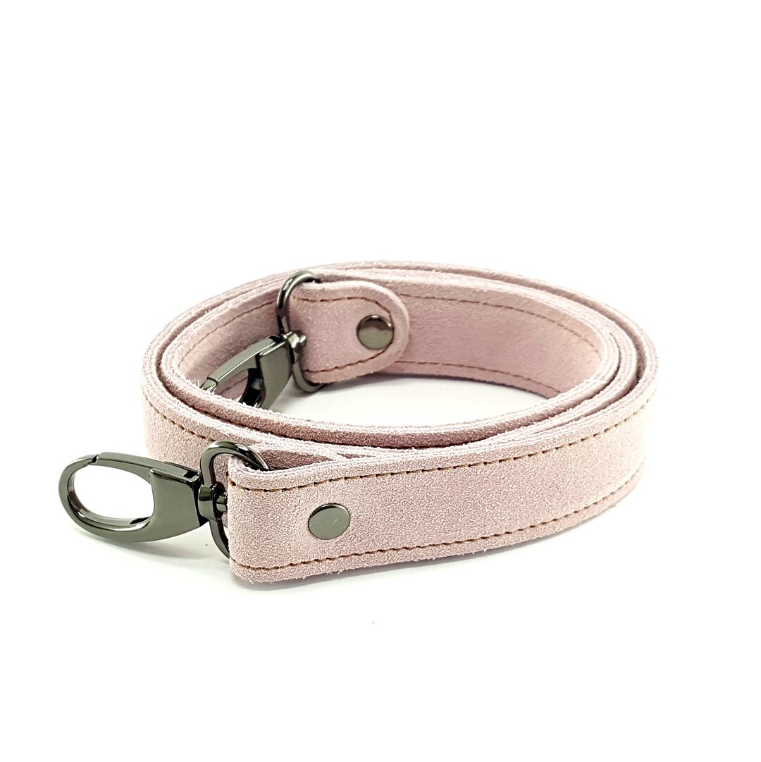 2 Cm Pink Suede Leather (S12) Strap With Hooks, Custom Sizes Straps ...
