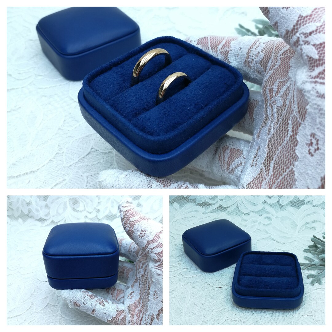 White Double Ring Box Wedding Ring Box Ring Box for Couple Ceremony ...