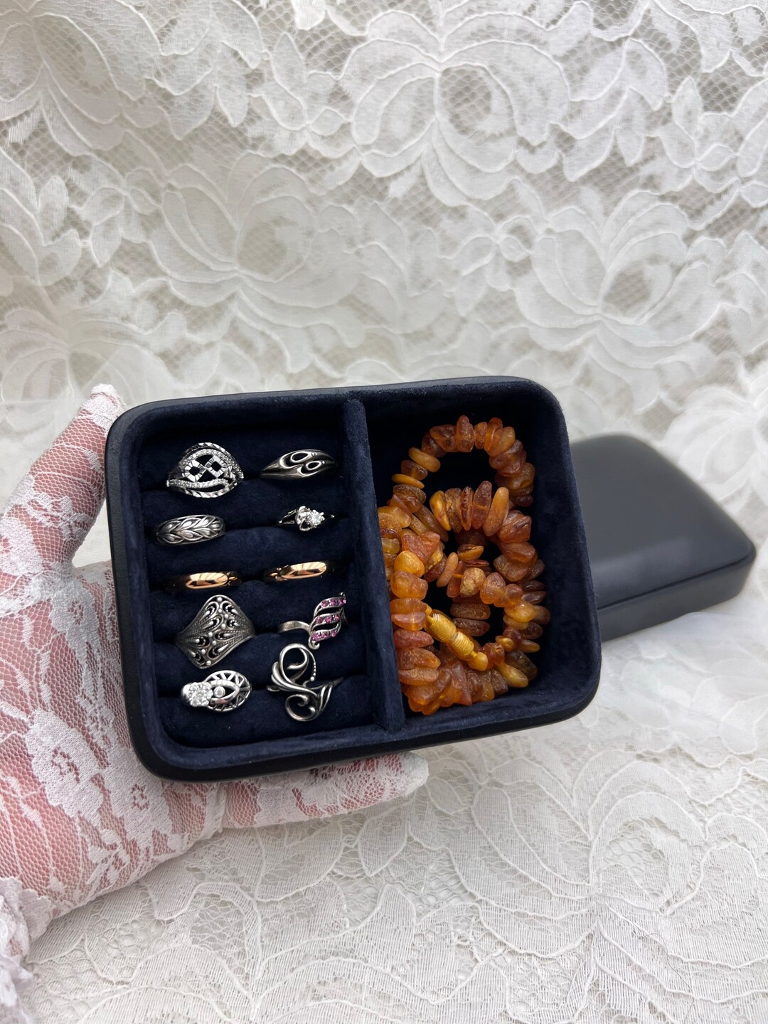 Jewellery Box, Travel Ring Box, Travel Jewelry Case, Travel Case, Ring ...