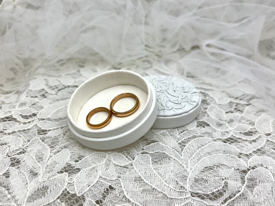 White Ring Box Ring Box Wedding Ring Box Ring Box for Couple Double ...