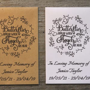 Personalised in Loving Memory Funeral Memorial Remembrance Forget Me ...