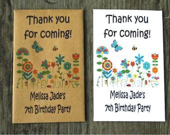 Personalised Any Age Garden Seed Packets Envelopes Seeds Favours ...