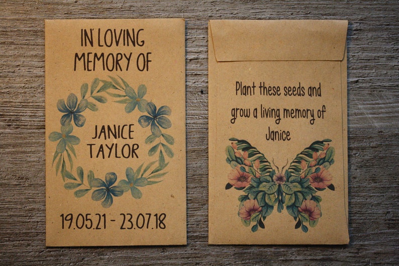 Personalised in Loving Memory Funeral Memorial Remembrance | Etsy UK
