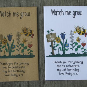 Personalised Any Age Garden Seed Packets Envelopes Seeds Favours ...