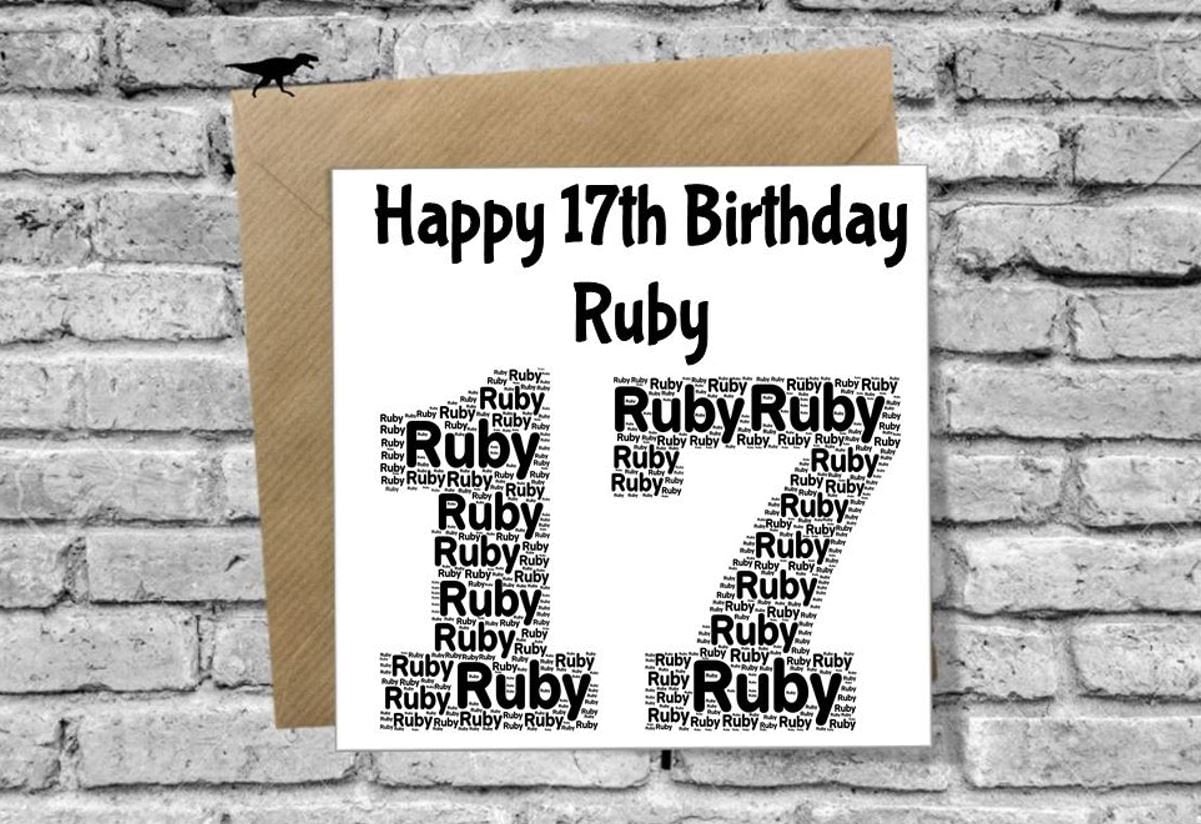 Personalised 17th Birthday Greetings Card Best Friend Cousin | Etsy
