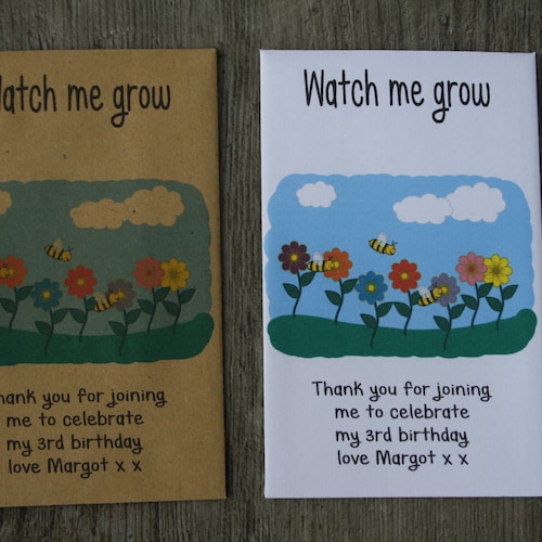 10 Personalised Any Age Garden Seed Packets Envelopes Seeds - Etsy UK