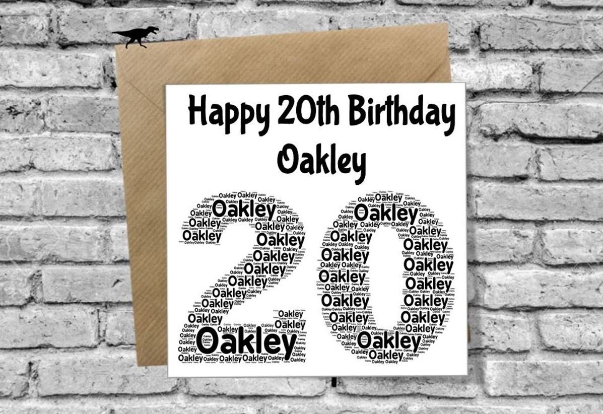 Personalised 20th Birthday Greetings Card Best Friend Cousin Niece ...