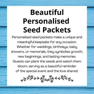 Personalised Any Age Garden Seed Packets Envelopes Seeds Favours ...