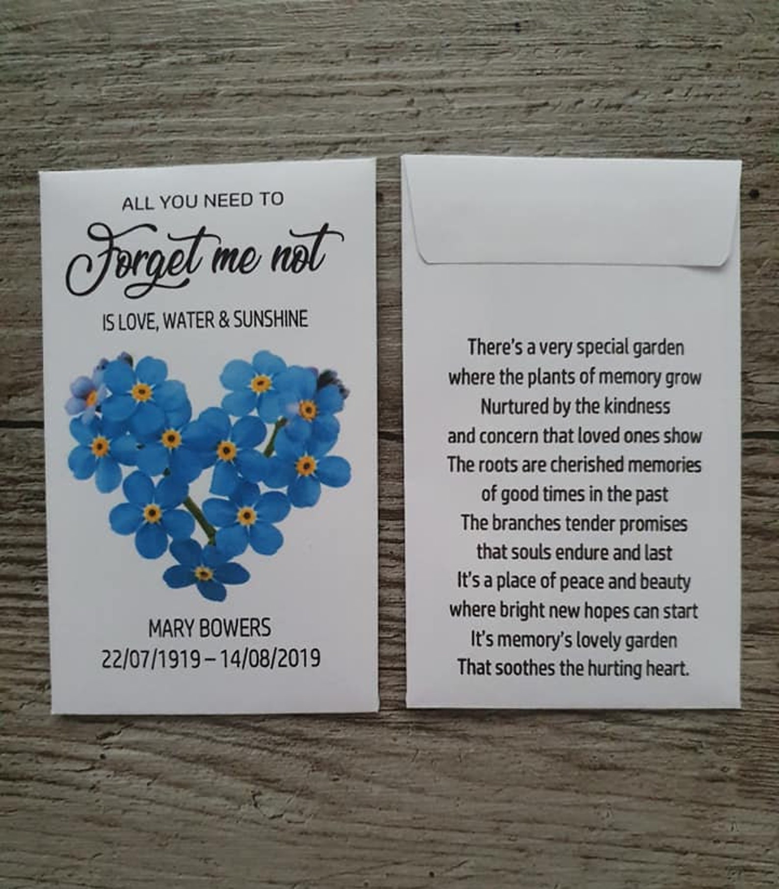 30 Personalised in Loving Memory Funeral Memorial Remembrance - Etsy UK