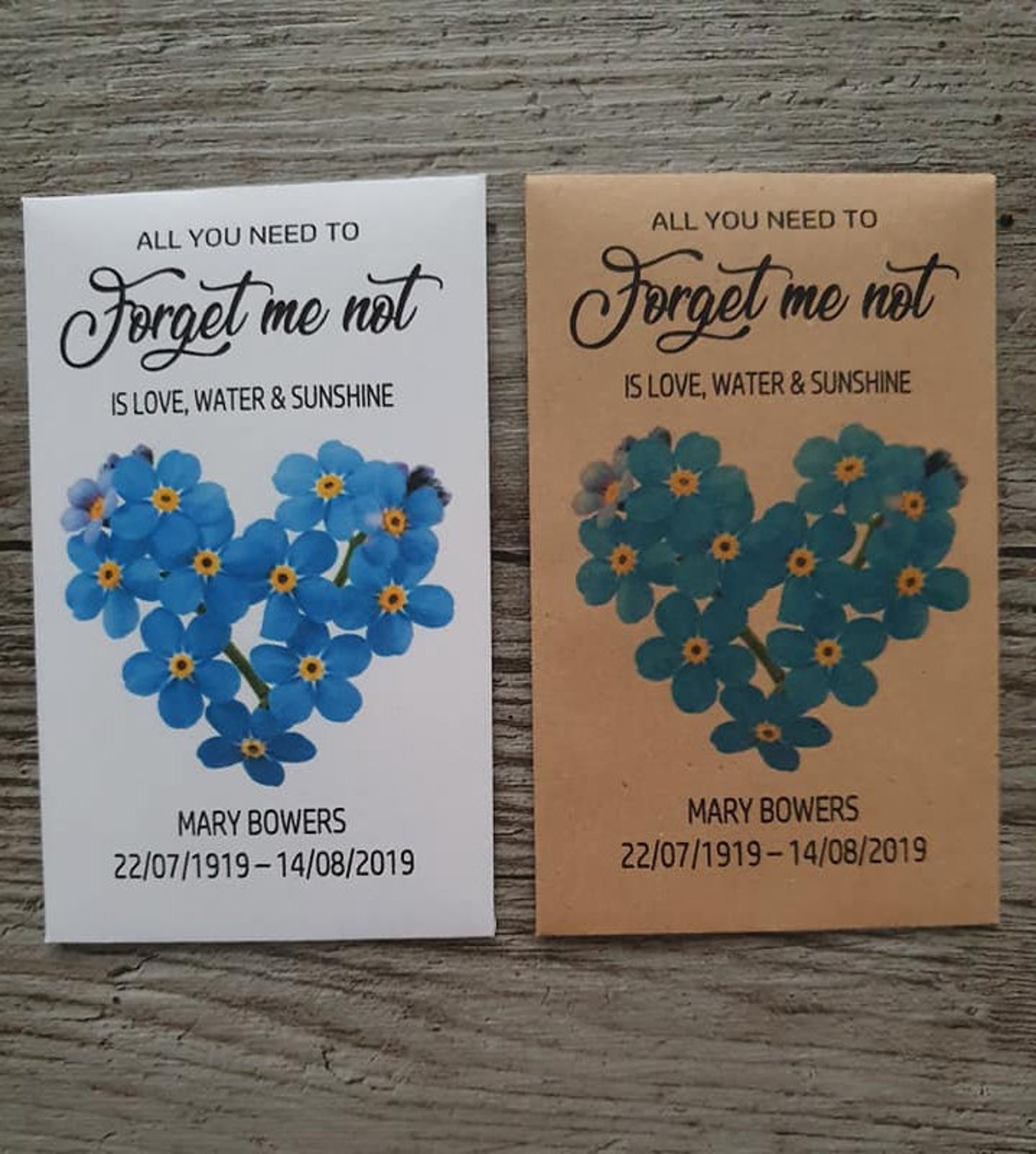 30 Personalised in Loving Memory Funeral Memorial Remembrance Forget Me ...
