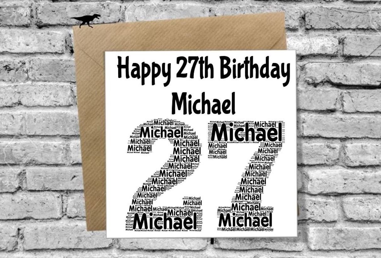 Personalised 27th Birthday Greetings Card Best Friend Cousin | Etsy
