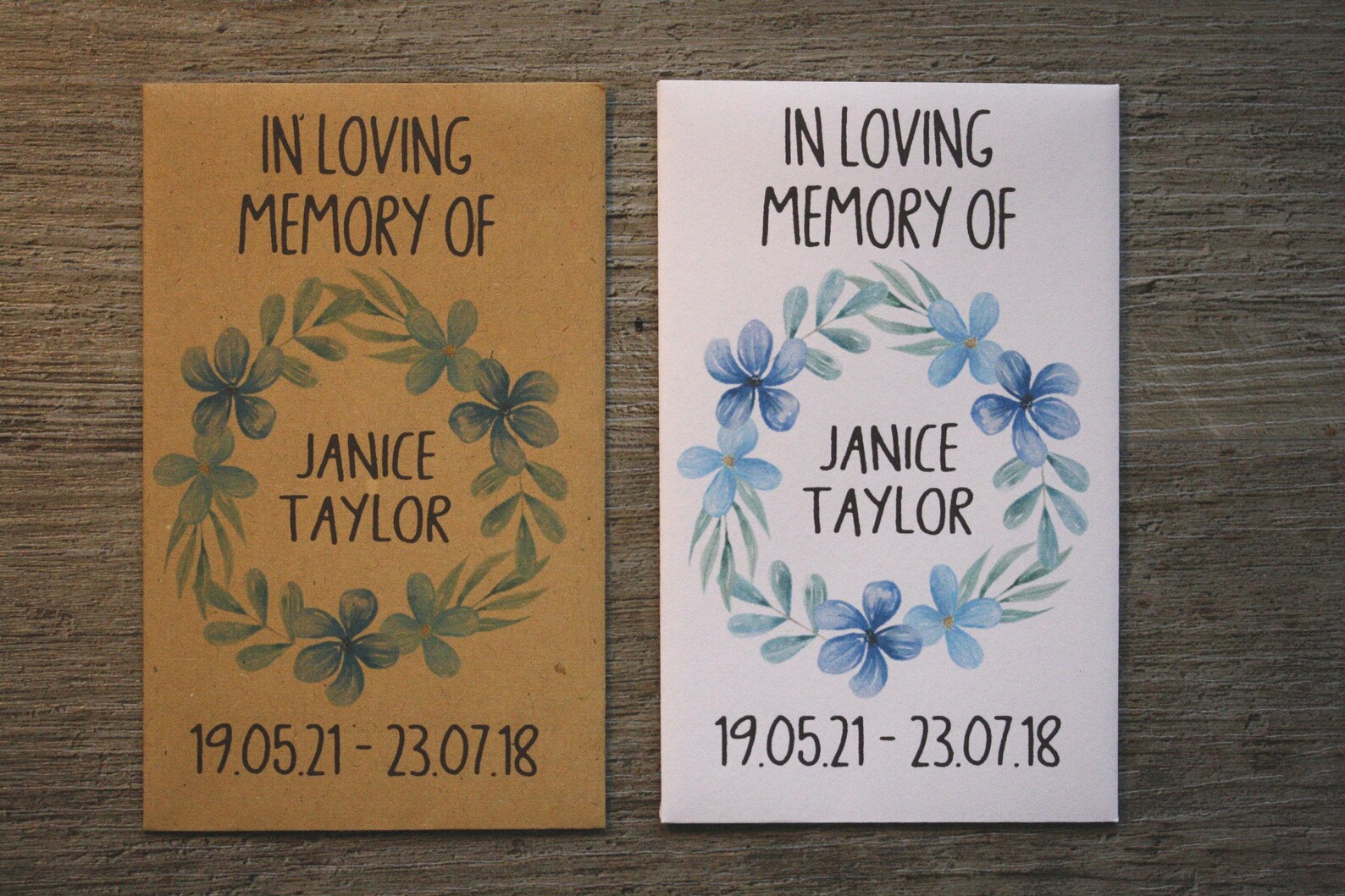 Personalised in Loving Memory Funeral Memorial Remembrance Forget Me ...