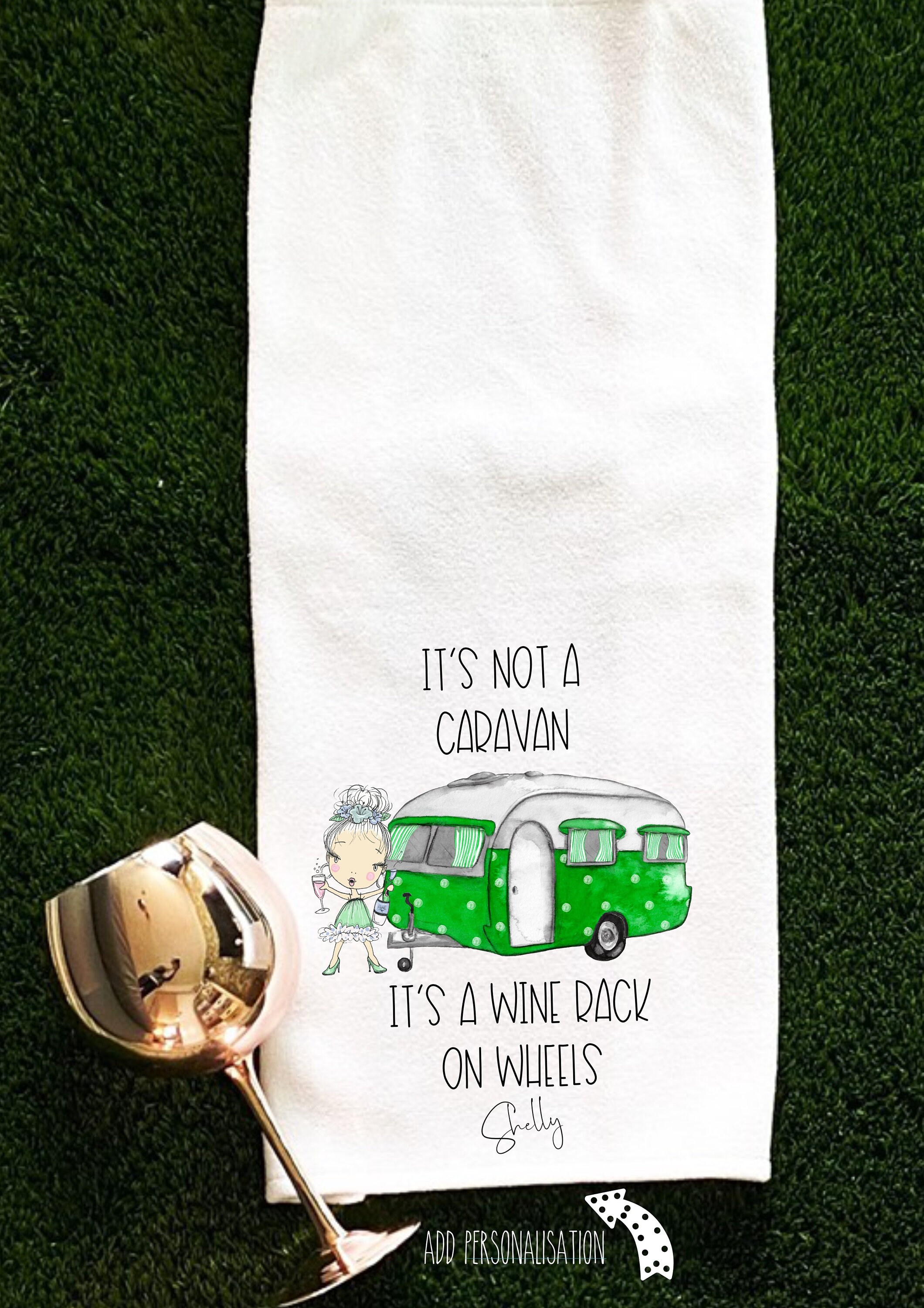 Funny Caravan Tea Towel Personalised Tea Towel It's Not | Etsy