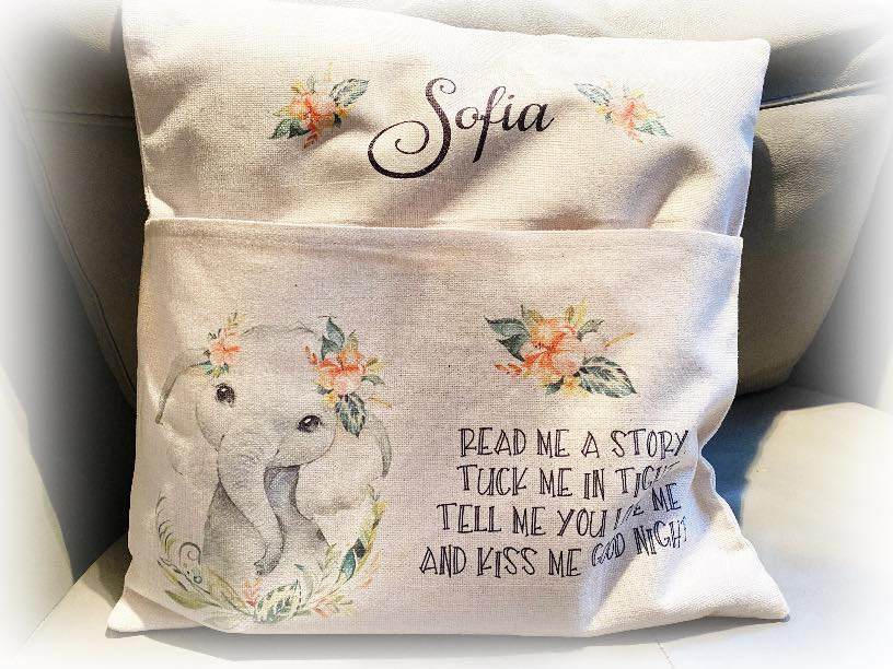 Personalised Pocket Cushion Linen Book Cushion - Etsy