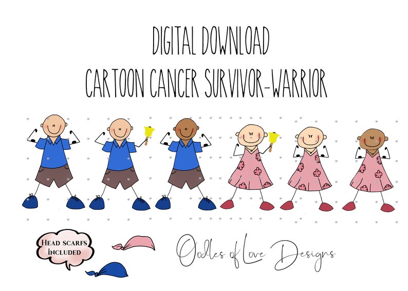 Cartoon Cancer/survivor Digital Download Cancer Clipart - Etsy