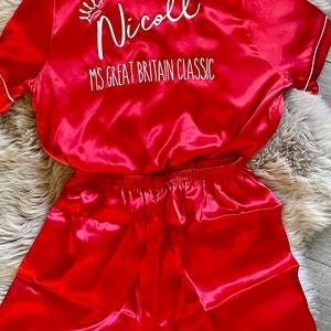 Personalized Satin Pageant Pajamas: Adult Robe PJ Set - Etsy