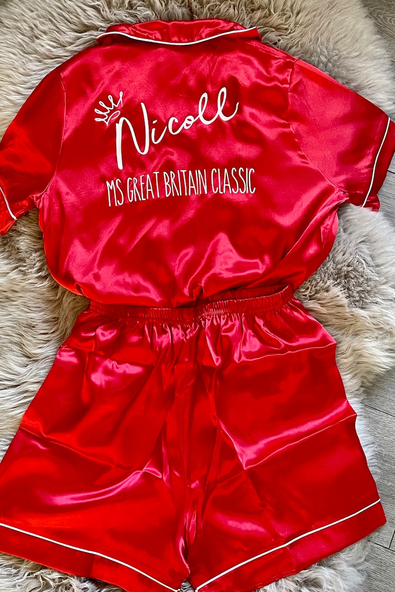 Personalized Satin Pageant Pajamas: Adult Robe PJ Set - Etsy