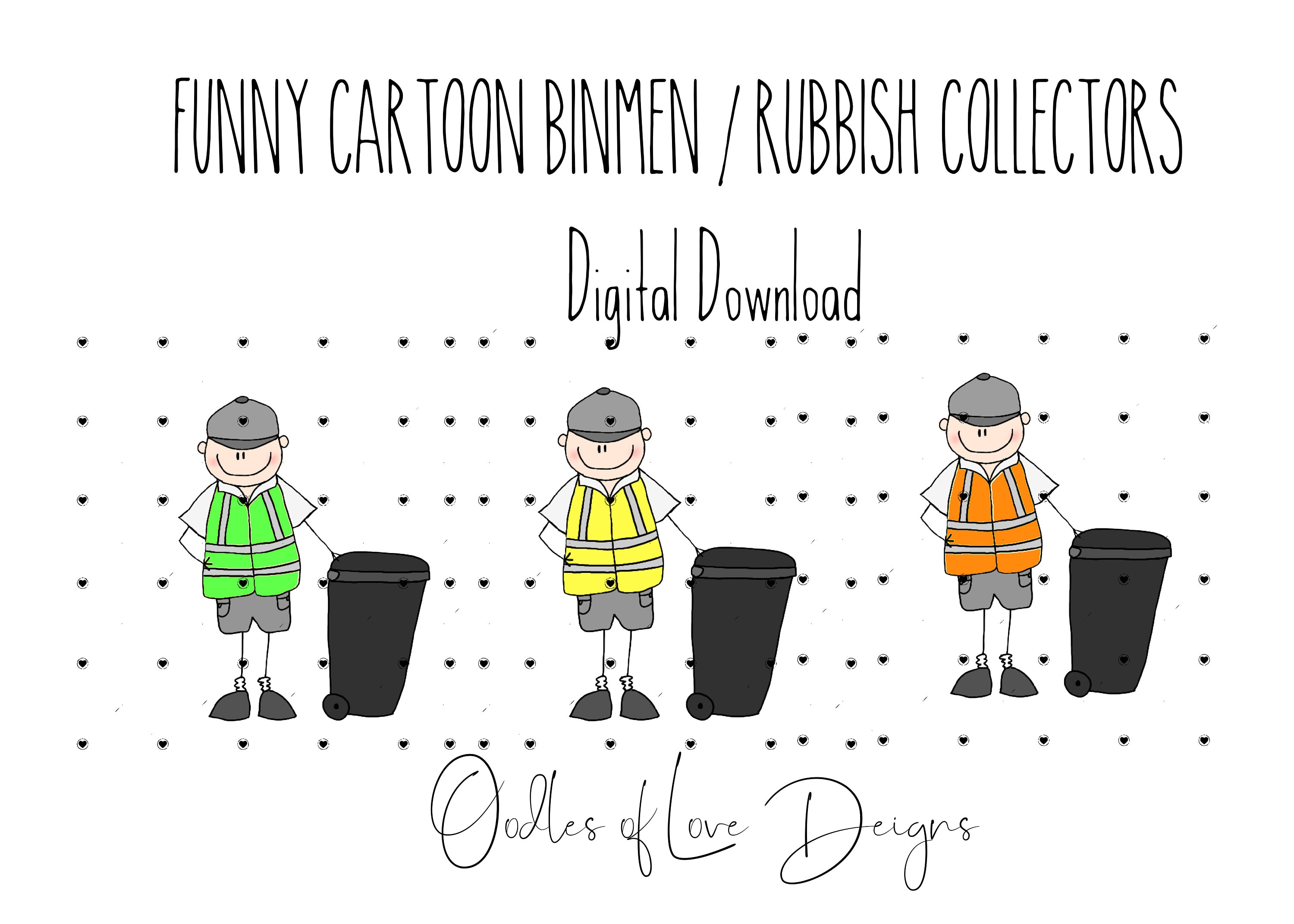 Funny Cartoon Bin Man Refuse Collector Dust Man Digital - Etsy UK