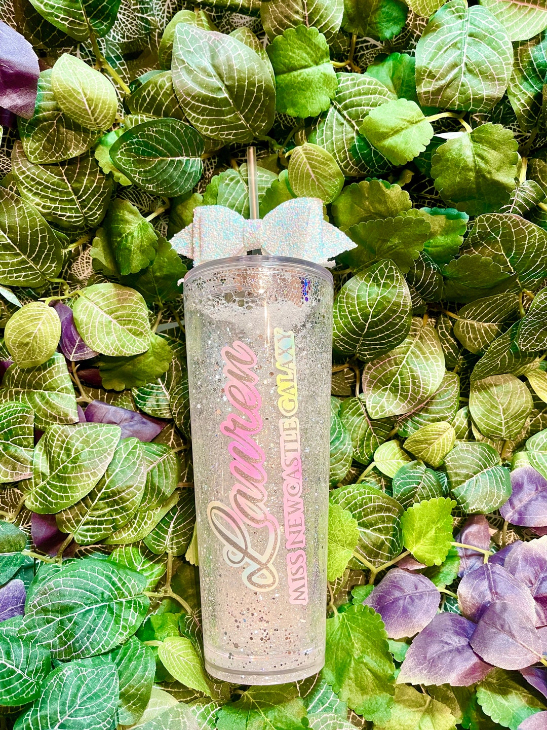 Super Cute 24oz Snow Globe Tumbler, Pageant Cup, Create Your Own Snow ...