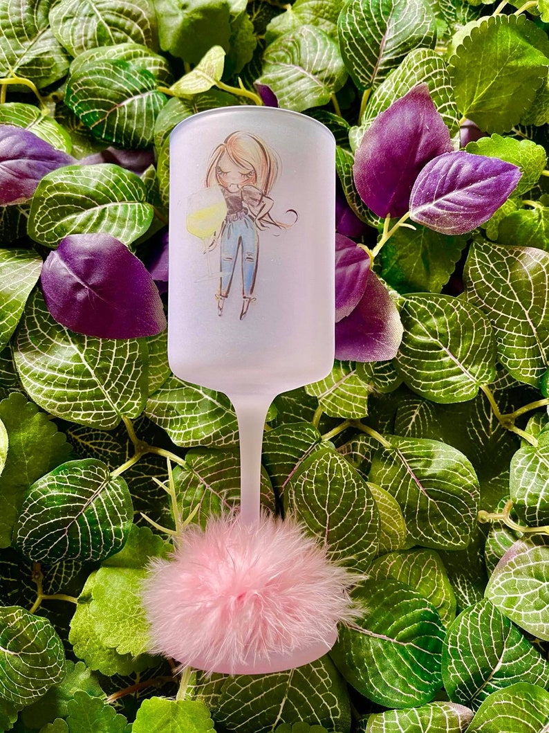 Cute Cartoon Girl Wine Glass 18th Wine Glass - Etsy UK