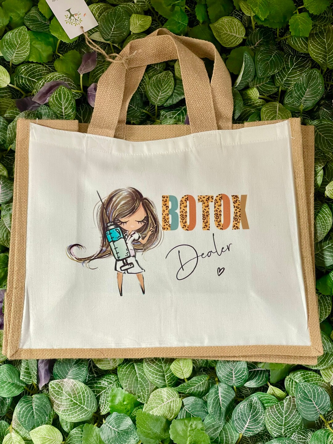Funny Botox Cartoon Girl Jute Bag, Botox Dealer, Aesthetics Jute Bag ...