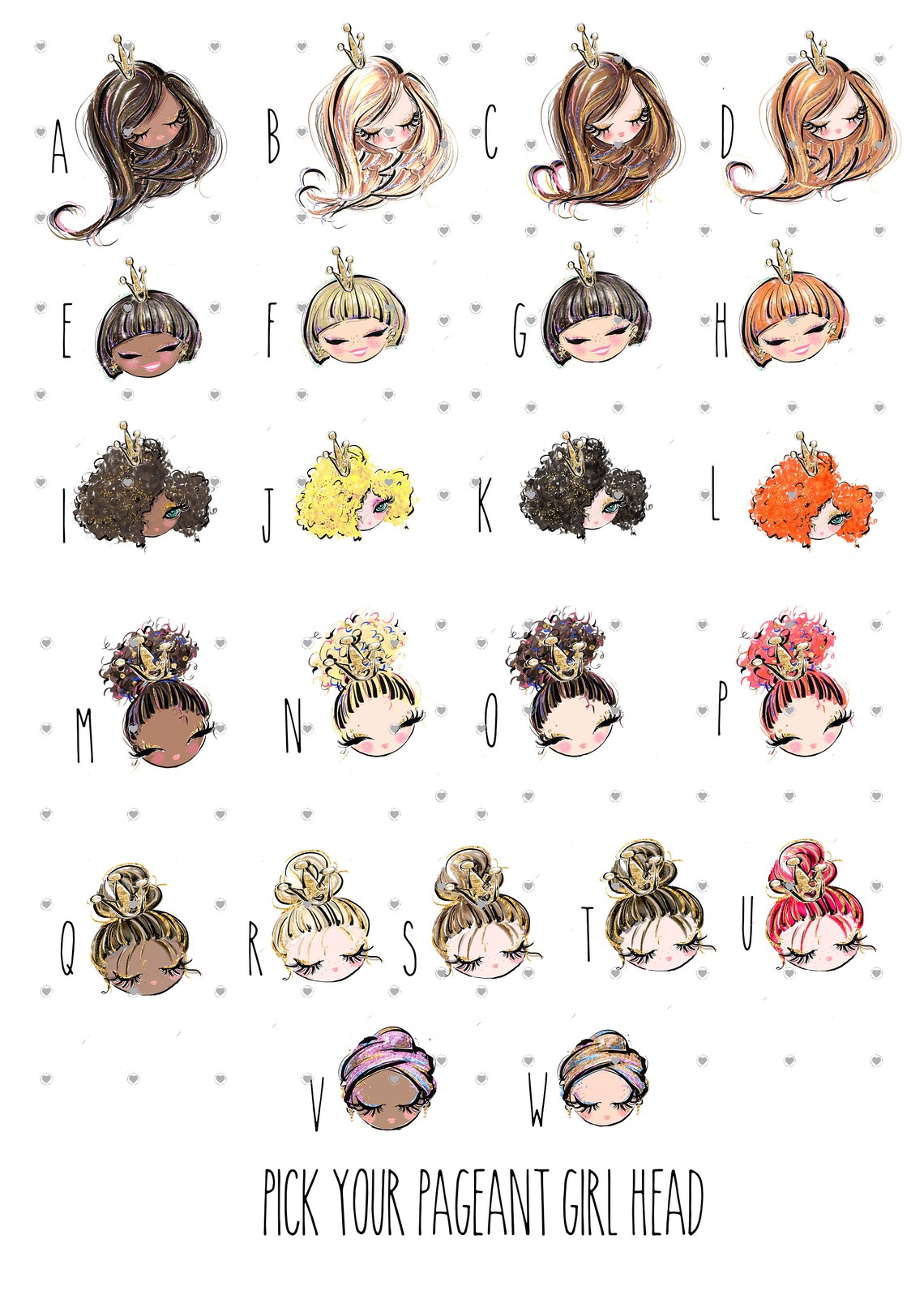 Pageant Robe Cute Cartoon Pageant Girl Getting Crown Ready | Etsy