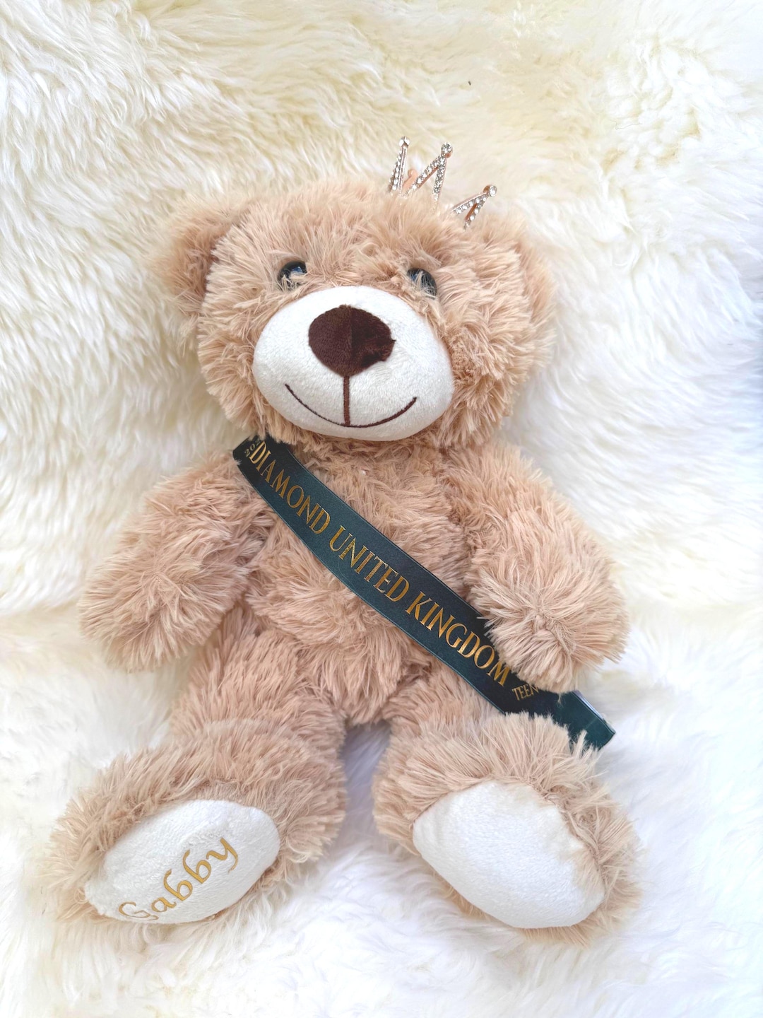 Pageant Teddy Bear With Sash and Crown: Queenie Gift - Etsy