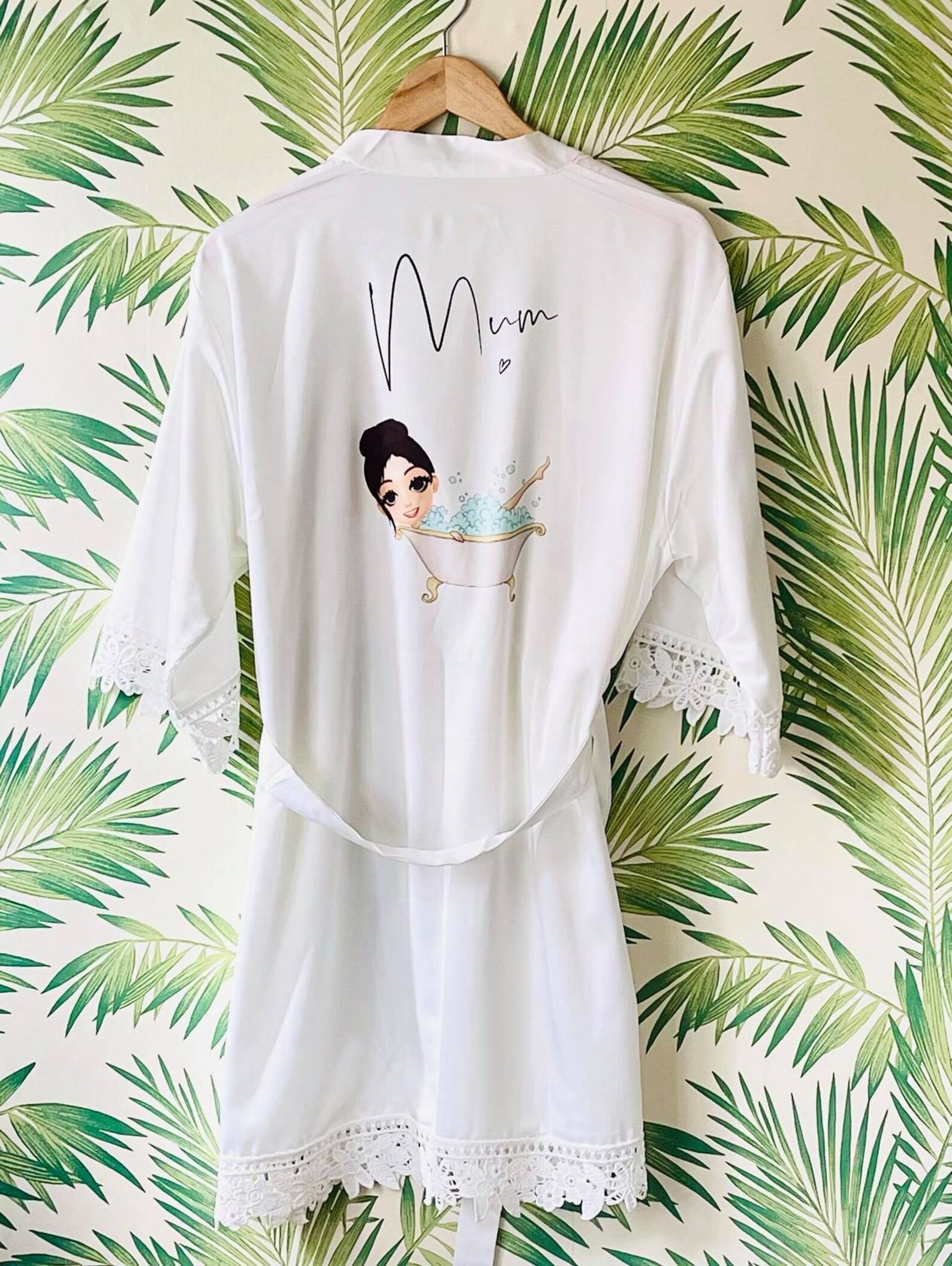 Lace Edge Cartoon Girl Robe Bride to Be Hen Party Spa - Etsy UK